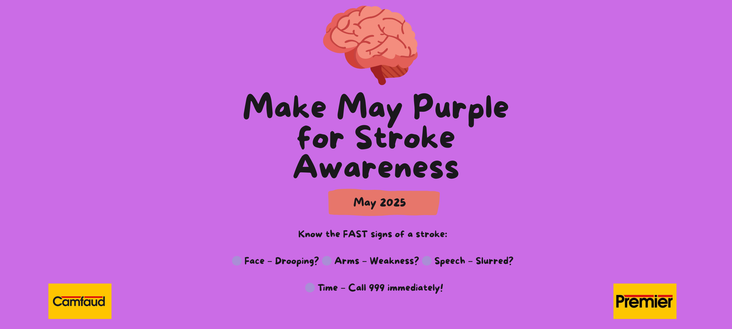Make May Purple for Stroke Awareness, May 2025 | Camfaud